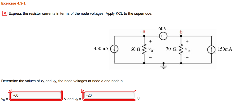 Solved Determine the values of va and vb, the node voltages | Chegg.com