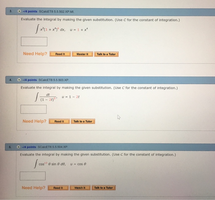 Solved Evaluate the integral by making the given | Chegg.com