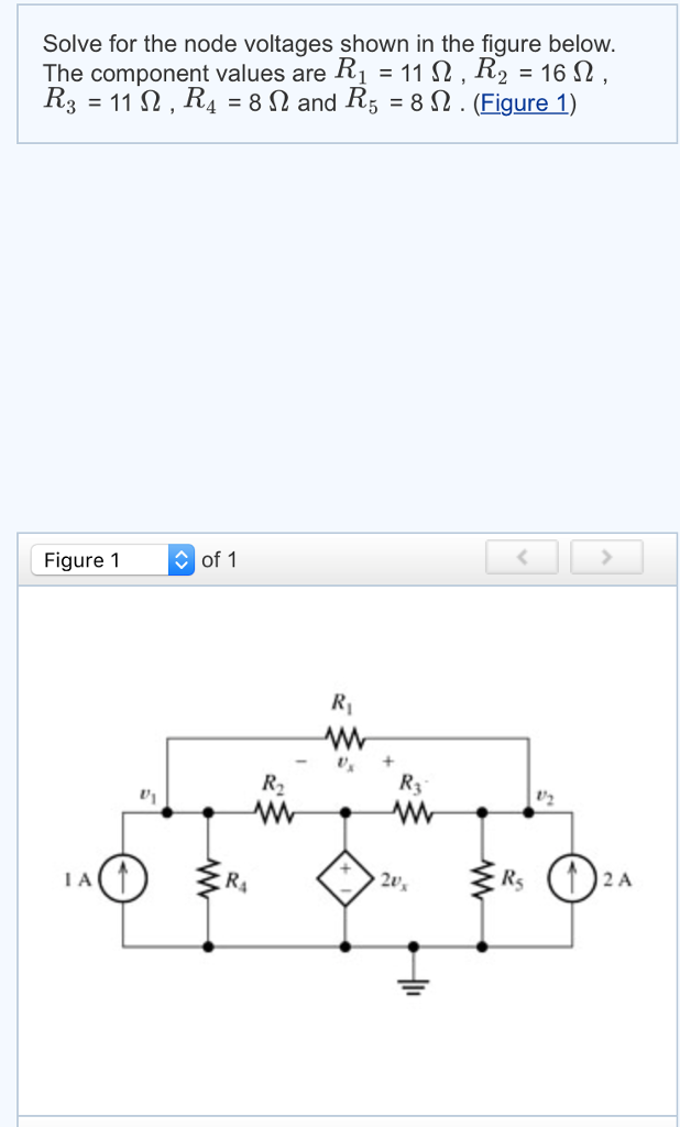 Solved Solve for the node voltages shown in the figure | Chegg.com