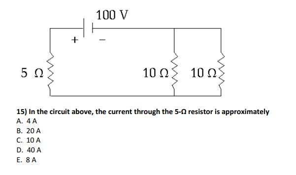 Solved In the circuit above, the current through the 5-Ω | Chegg.com