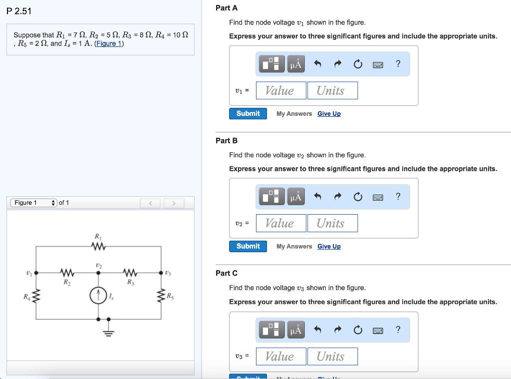 Solved Part A P 2.51 Find the node voltage v1 shown in the | Chegg.com