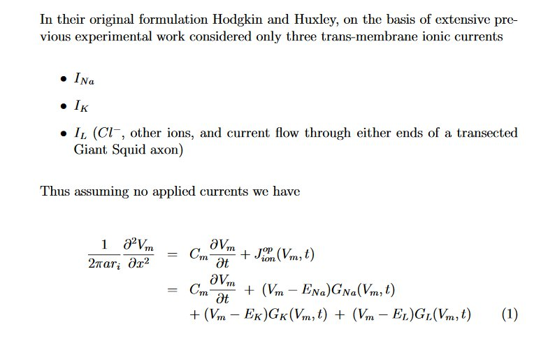 Hodgkin Huxley Equation 1