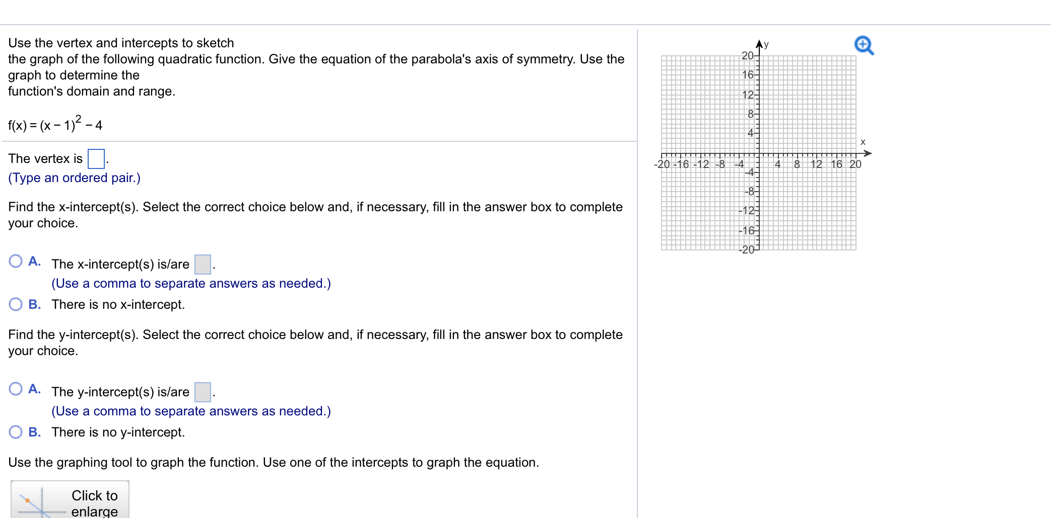 Solved Use the vertex and intercepts to sketch the graph of | Chegg.com