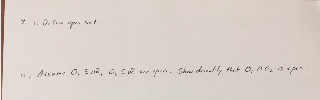 Solved (i) Define open set. (ii) Assume O, | Chegg.com