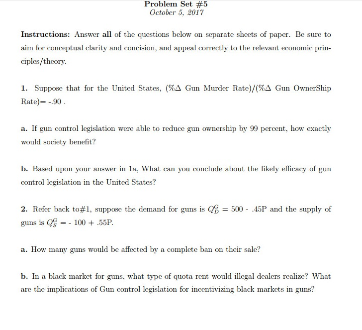 Solved Problem Set #5 October 5, 2017 Instructions: Answer | Chegg.com Solved Problem Set #5 October 5, 2017 Instructions: Answer | Chegg.com