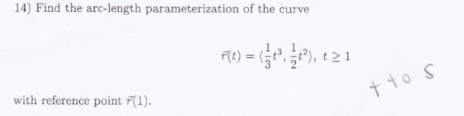 Solved 14) Find the arc-length parameterization of the eurve | Chegg.com