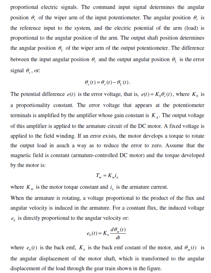 "Consider the servo system shown in the following | Chegg.com