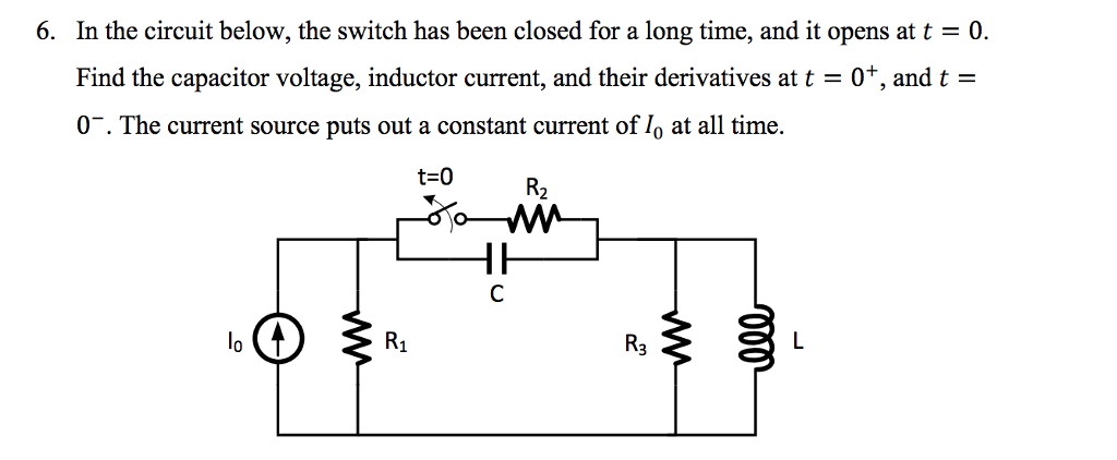 Solved 6. In the circuit below, the switch Find the | Chegg.com