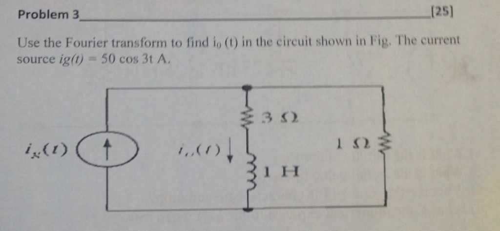 Solved Problem 3 125 Use the Fourier transform to find io | Chegg.com