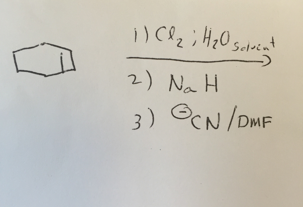 Solved 2) NaH 3) CN DMF | Chegg.com