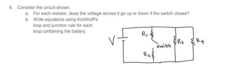 Solved 6. Consider the circuit shown. a. For each resistor, | Chegg.com