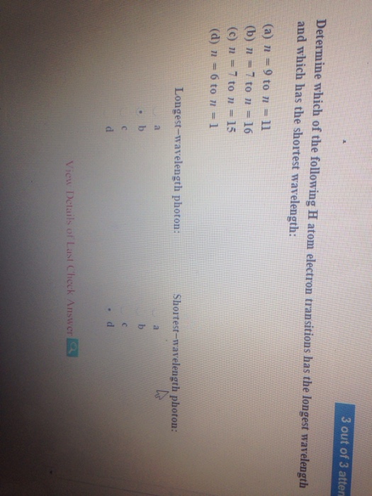 Solved Determine Which Of The Following H Atom Electron