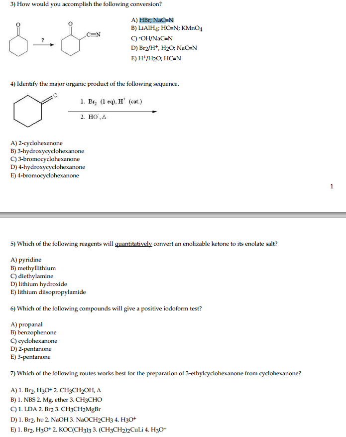 Solved How would you accomplish the following conversion? | Chegg.com