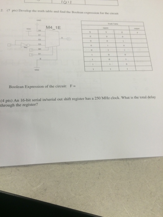 Develop the truth table and find the Boolean | Chegg.com