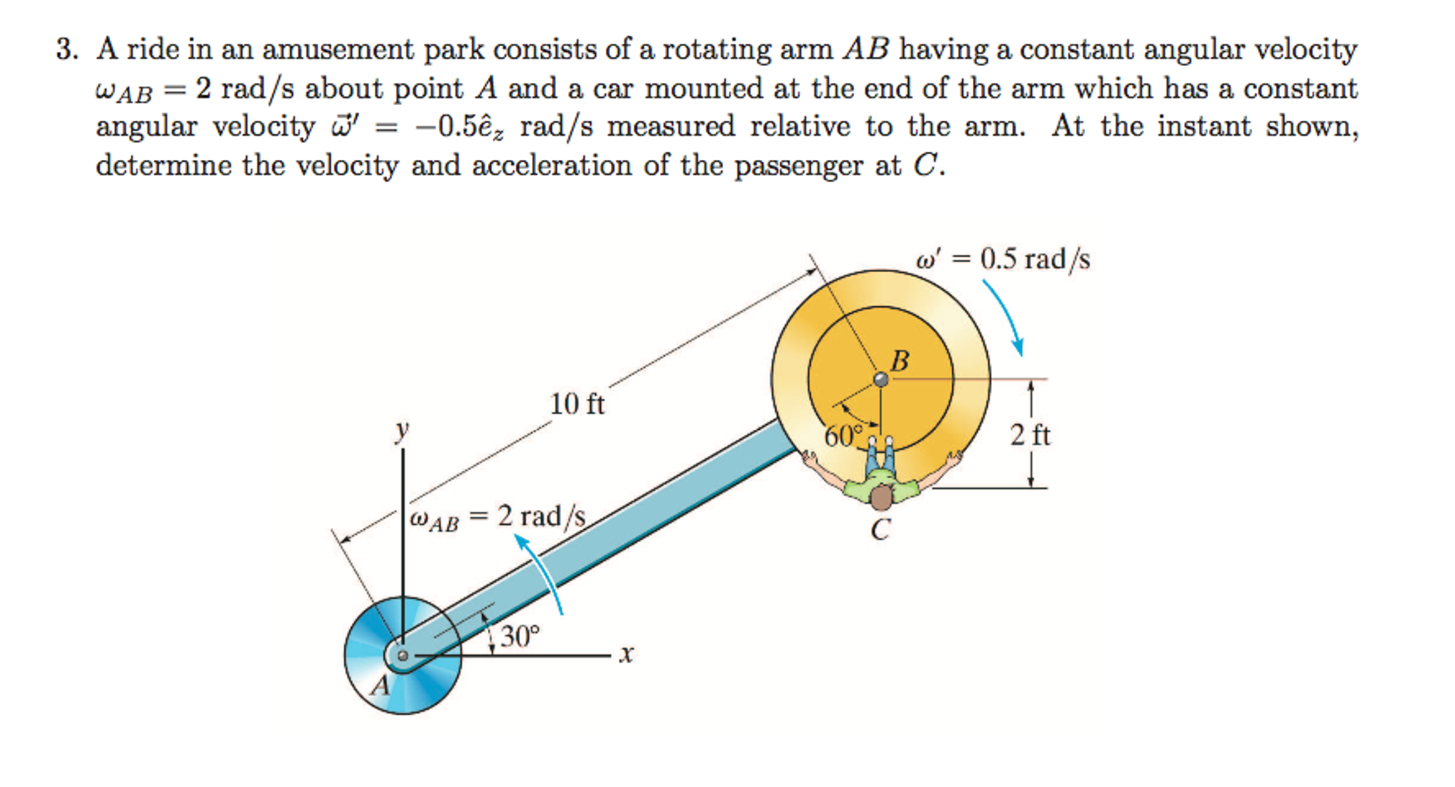 Solved A ride in an amusement park consists of a rotating | Chegg.com