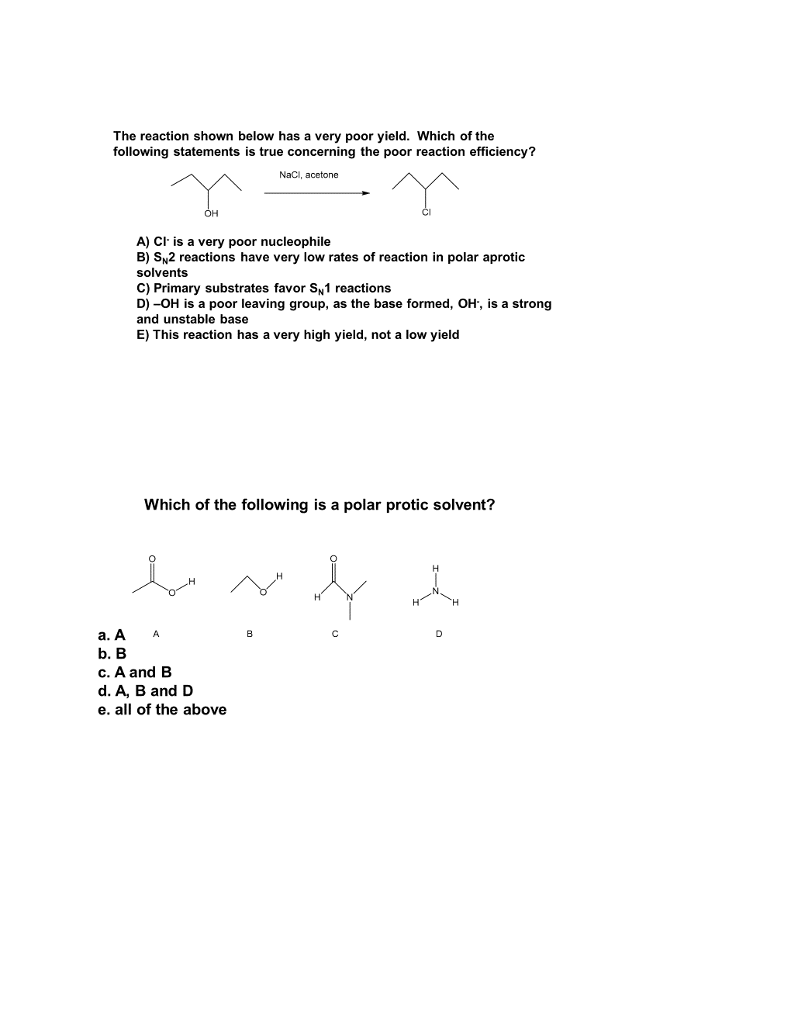 Solved The reaction shown below has a very poor yield. Which | Chegg.com