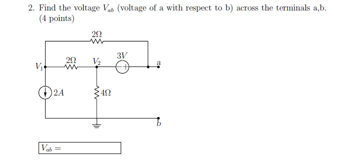 Solved Find the voltage V_ab (voltage of a with respect to | Chegg.com