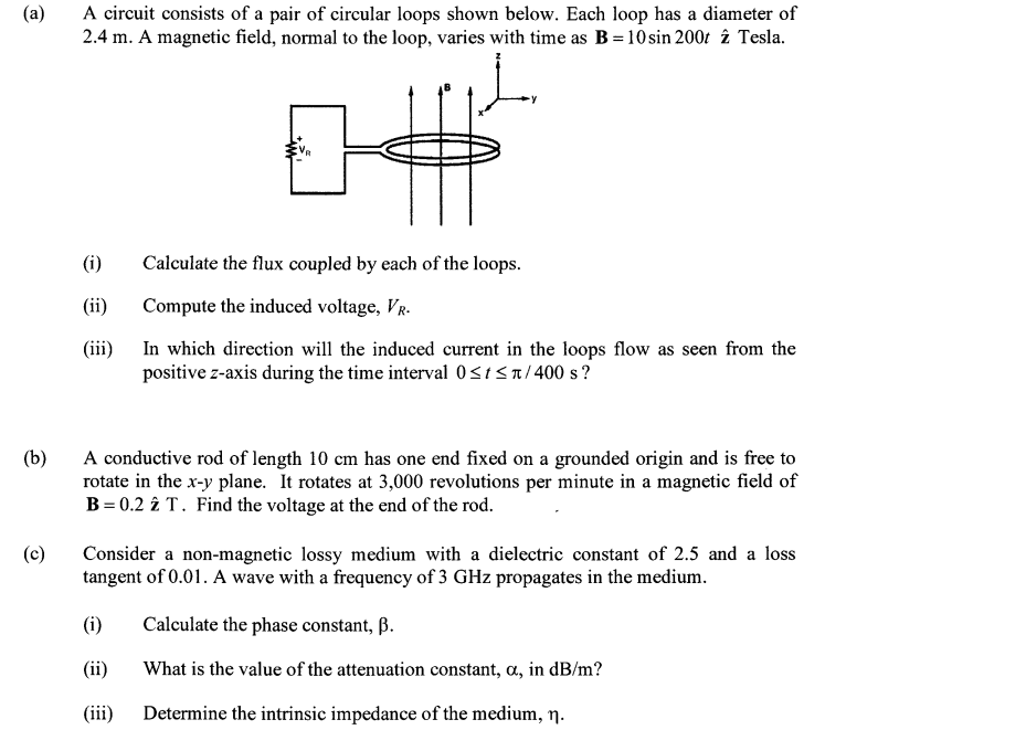 Solved (a) A circuit consists of a pair of circular loops | Chegg.com