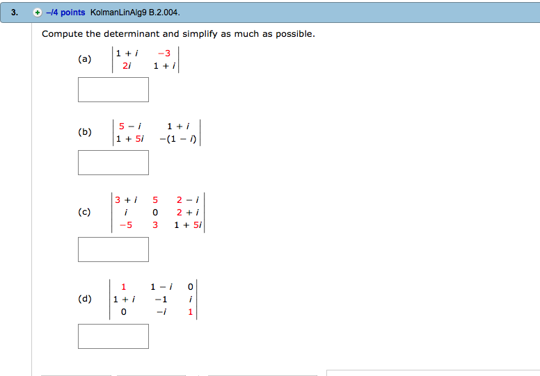 Solved 3. +14 points KolmanLinAlg9 B.2.004 Compute the | Chegg.com