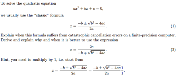 Solved To solve the quadratic equation ax^2 + bx + c = 0, | Chegg.com