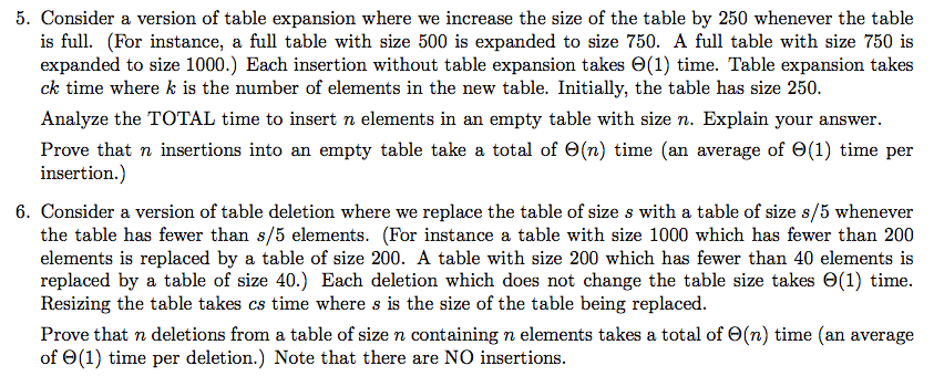 Solved Consider a version of table expansion where we | Chegg.com