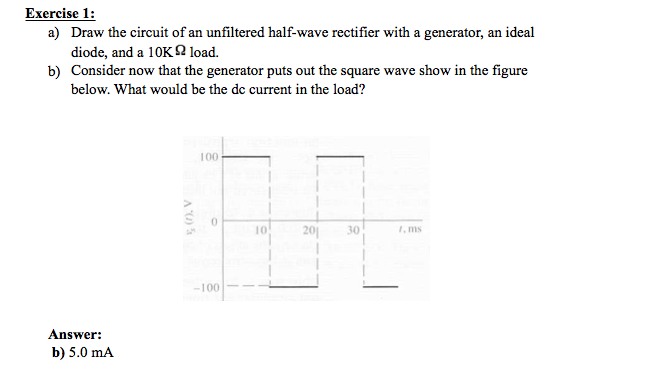 Solved Draw the circuit of an unfiltered half-wave rectifier | Chegg.com