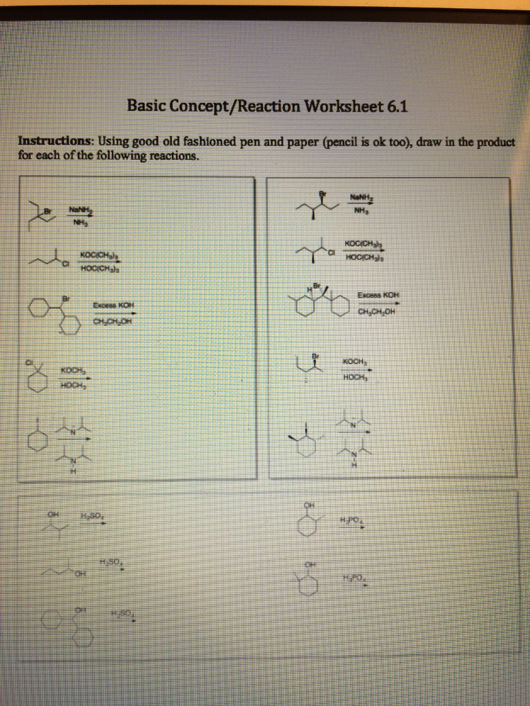 Solved Basic Concept/Reaction Worksheet 6.1 Instructions: | Chegg.com