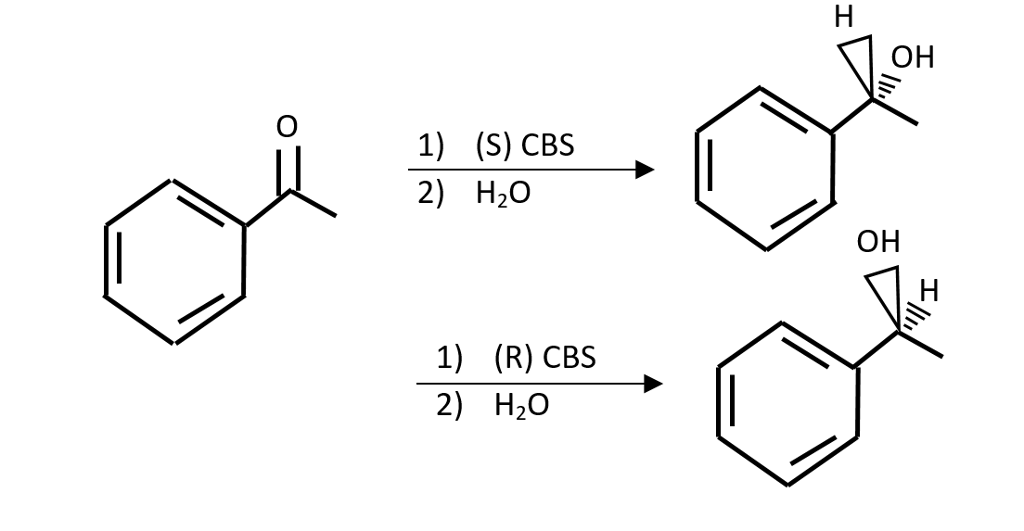 Solved 1) (S) CBS 2) H20 1) (R) CBS 2) H20 OH OH | Chegg.com