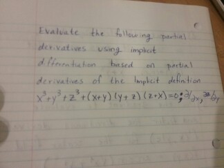 the following partial derivatives using implicit | Chegg.com