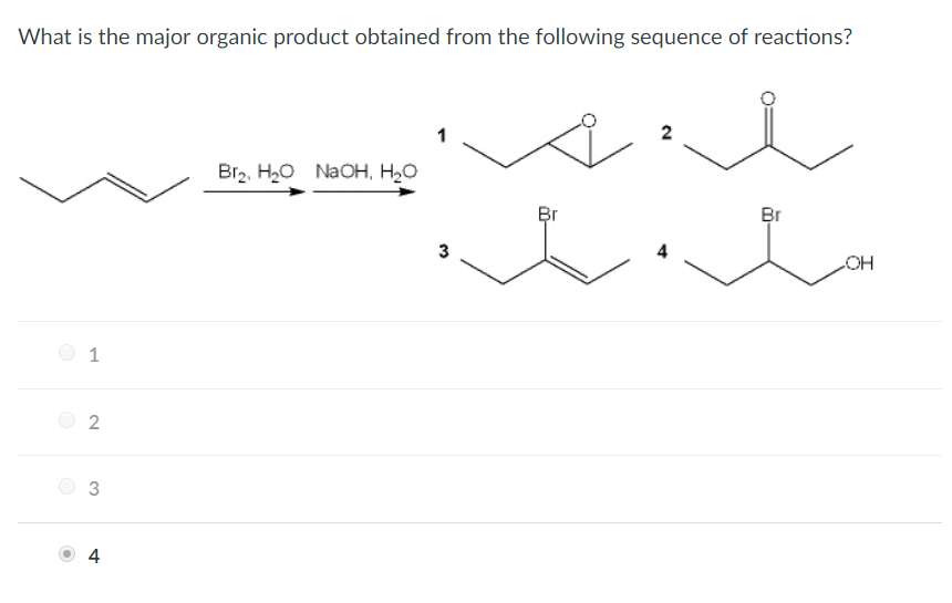 Solved What is the major organic product obtained from the | Chegg.com