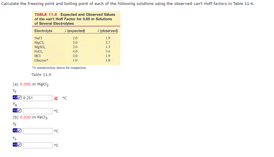 Solved Calculate the freezing point and boiling point of | Chegg.com