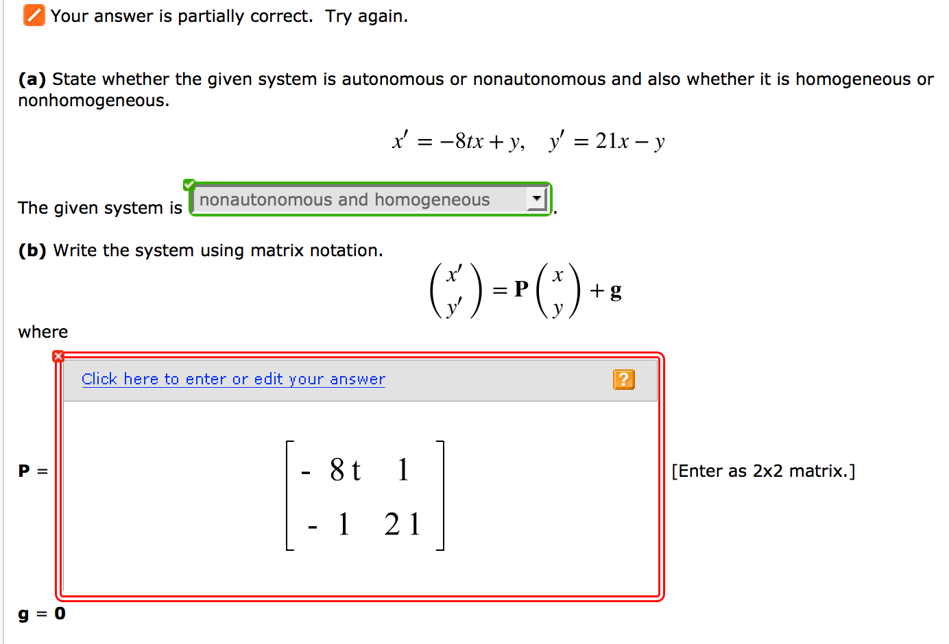Solved State whether the given system is autonomous or | Chegg.com