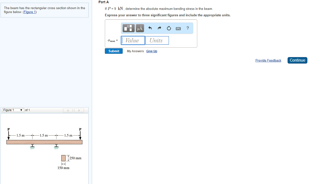 Solved Part A The beam has the rectangular cross section | Chegg.com