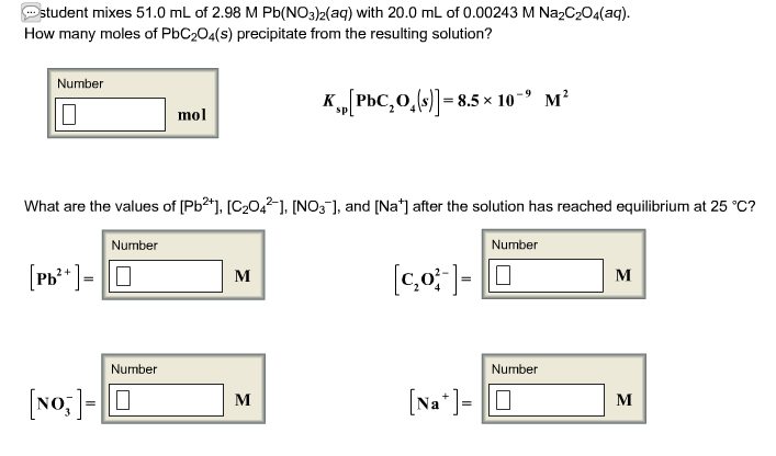 Solved A student mixes 51.0 mL of 2.98 M Pb(NO3)2(aq) with | Chegg.com