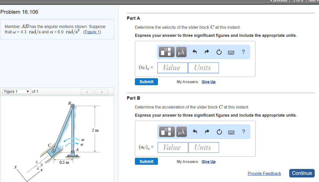 Solved Member AB has the angular motions shown. Suppose that | Chegg.com