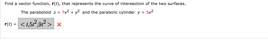 Solved Find a vector function, r(t), that represents the | Chegg.com