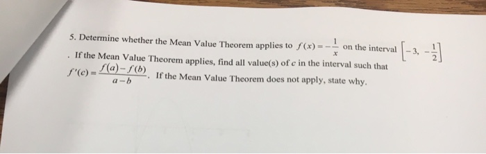 Solved Determine whether the Mean Value Theorem applies to | Chegg.com