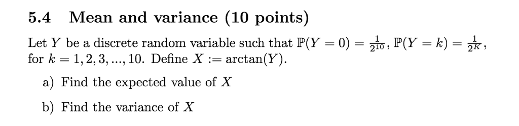 Solved Let Y be a discrete random variable such that P(Y = | Chegg.com