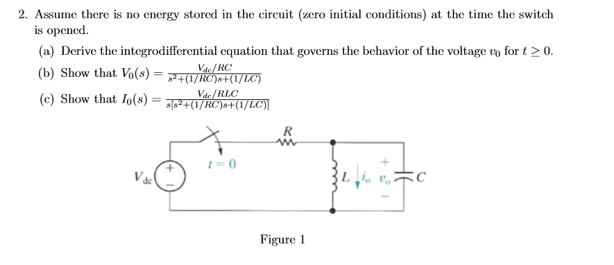 Solved Assume there is no energy stored in the circuit (zero | Chegg.com