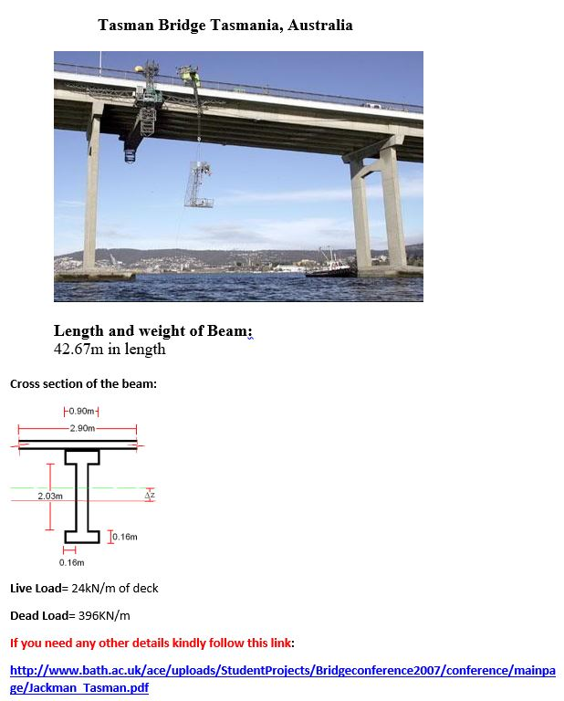 Tasman Bridge Tasmania, Australia 虐 Length and weight | Chegg.com
