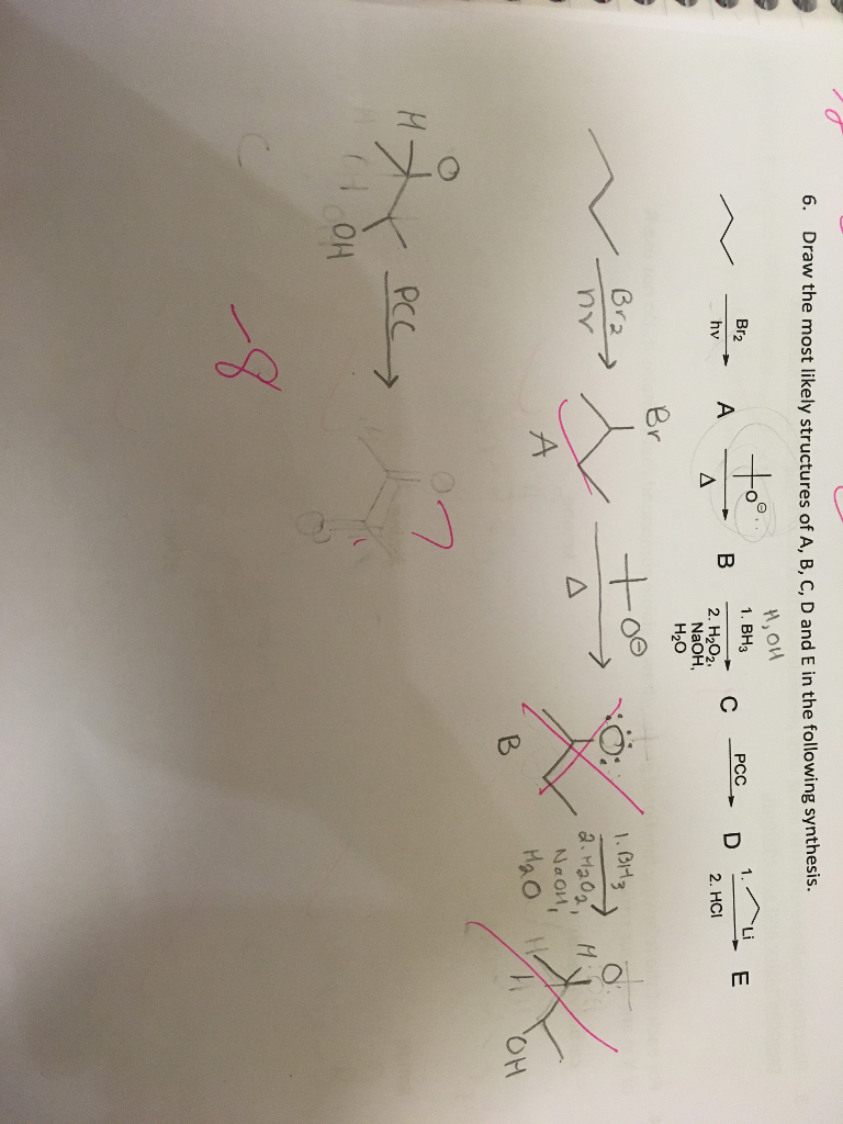 Solved Draw the most likely structures of A, B, C, D, and E | Chegg.com