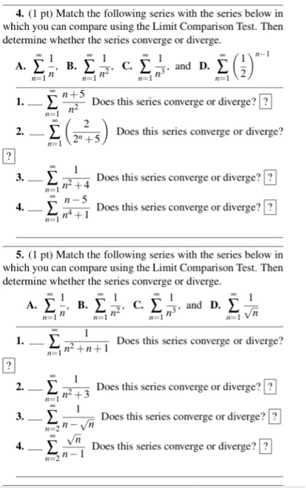 Solved 4. Match the following series with the series below | Chegg.com