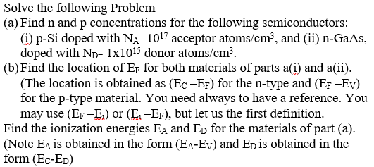 Solved Solve the following Problem (a) Find n and p | Chegg.com