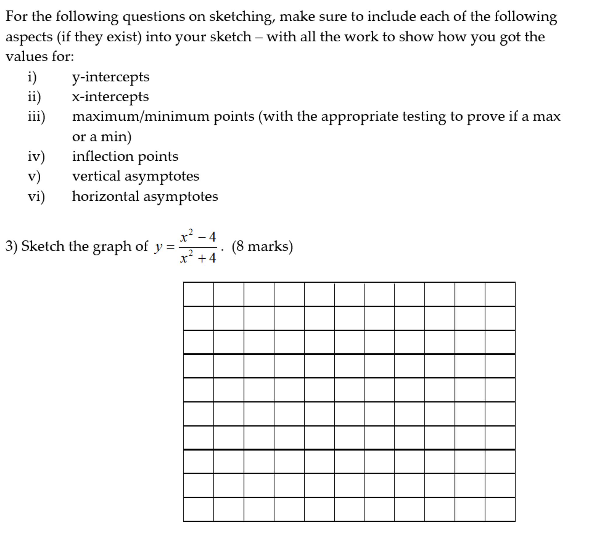 Solved For the following questions on sketching, make sure | Chegg.com