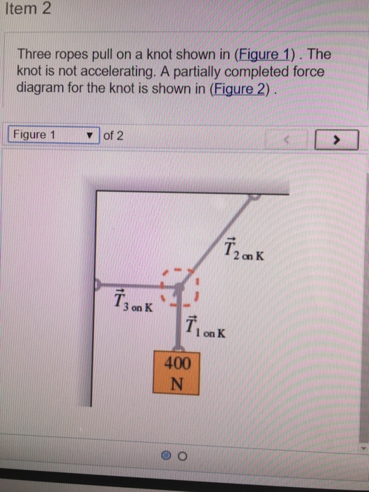 Solved Item 2 Three ropes pull on a knot shown in (Figure | Chegg.com