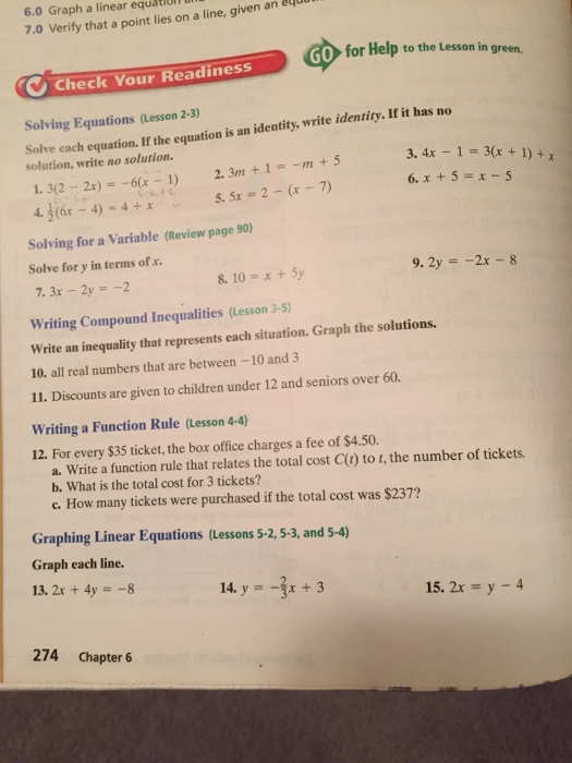 Solved Solving Equation(Lesson 2-3) Solve each equation. If | Chegg.com