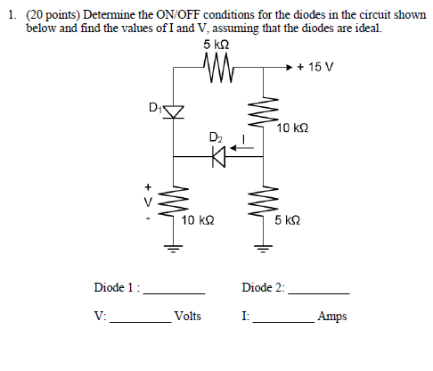 Solved Determine the ON/OFF conditions for the diodes in the | Chegg.com
