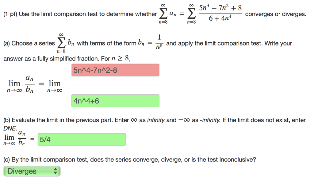Solved (1 pt) Use the Integral Test to determine whether the | Chegg.com