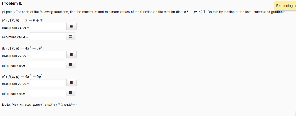 Solved For each of the following functions, find the maximum | Chegg.com