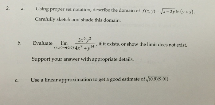 Solved Using proper set notation, describe the domain of | Chegg.com